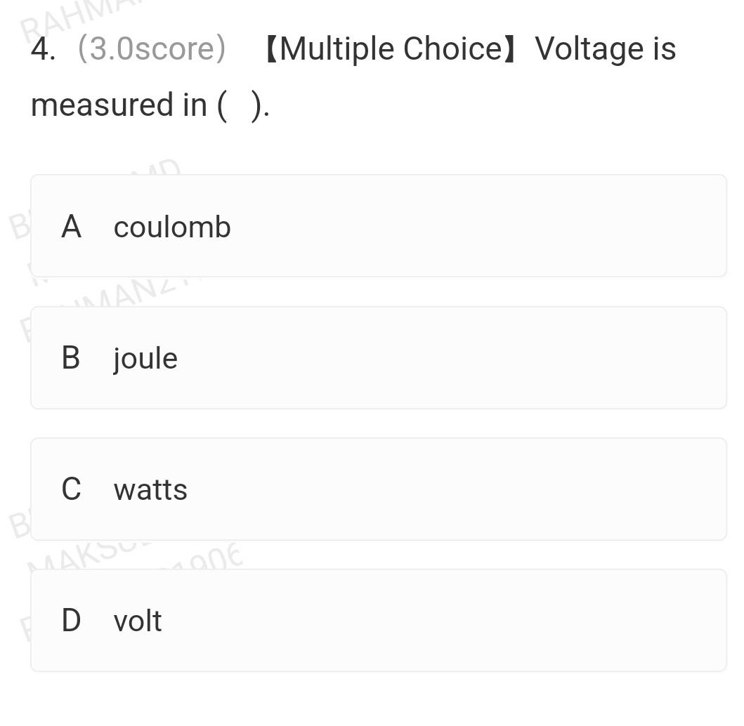 Solved 1. (3.0score) 【Multiple Choice】 The average power | Chegg.com