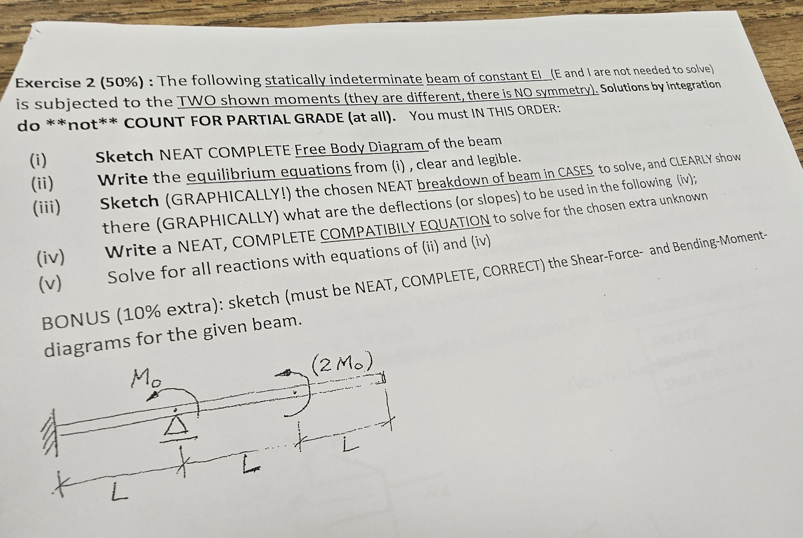 Exercise 2(50%) ﻿: The following statically | Chegg.com