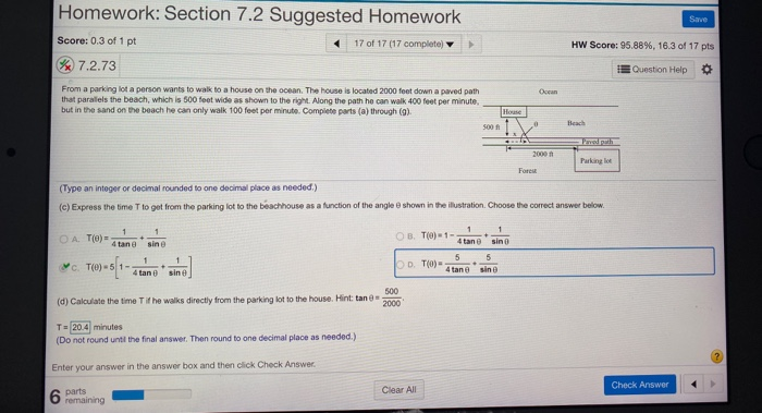 Solved Save Homework Section 7 2 Suggested Homework Score
