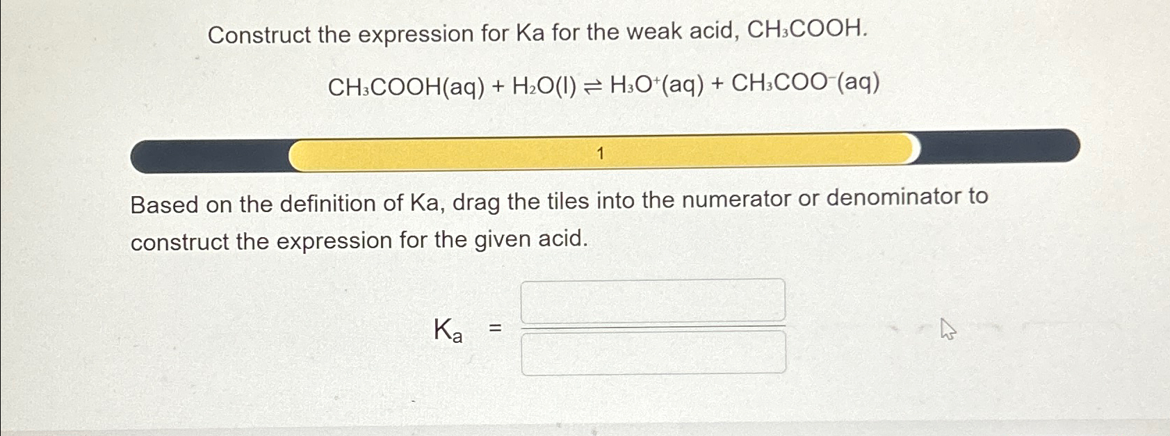 Solved Construct the expression for Ka ﻿for the weak acid, | Chegg.com