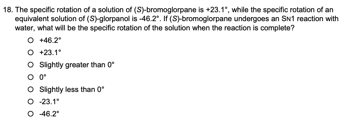 Solved The specific rotation of a solution of | Chegg.com