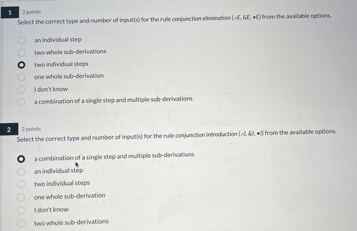 Solved 2 points Select the correct type and number of | Chegg.com