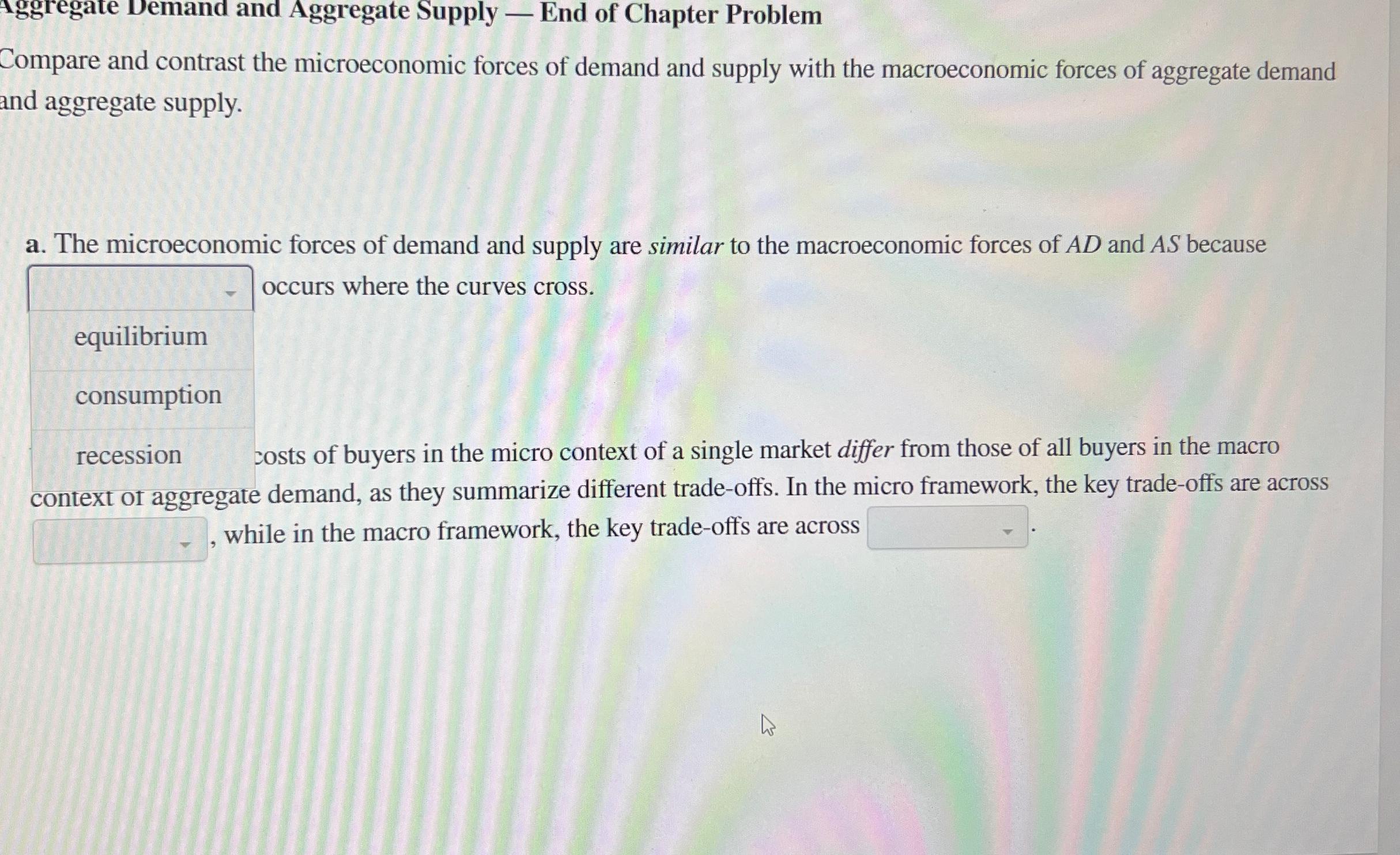 Solved Demand and Aggregate Supply — ﻿End of Chapter | Chegg.com