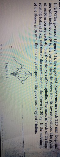 In a Porter governor (Figure 4.1), the upper and | Chegg.com