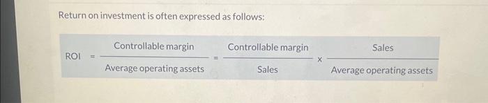 Solved Return on investment is often expressed as | Chegg.com