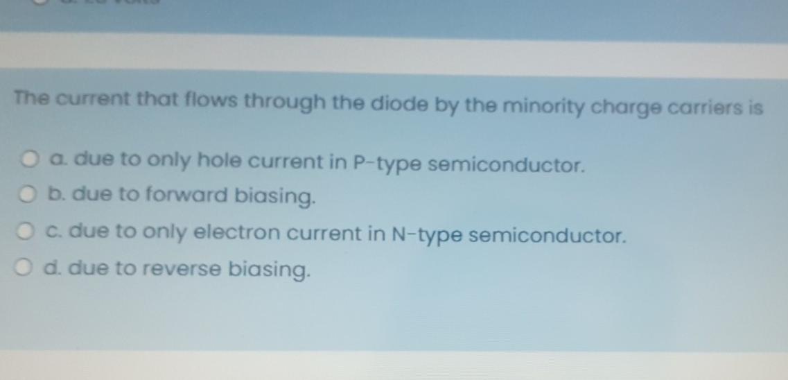 Solved The current that flows through the diode by the | Chegg.com