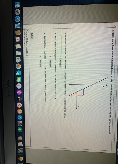 Solved The graph below shows a linear relationship between | Chegg.com