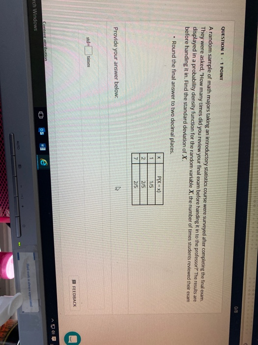 Solved a random sample of math majors taking an introductory | Chegg.com