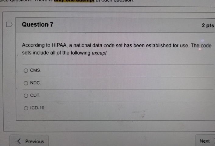 Solved Question 72 ﻿ptsAccording to HIPAA, a national data | Chegg.com