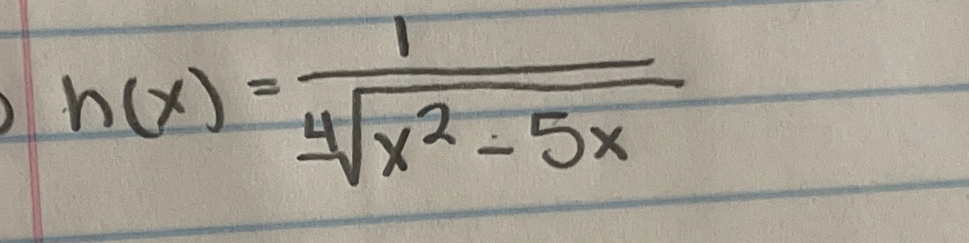 Solved h(x)=1x2-5x4 ﻿Find the domain of the function | Chegg.com