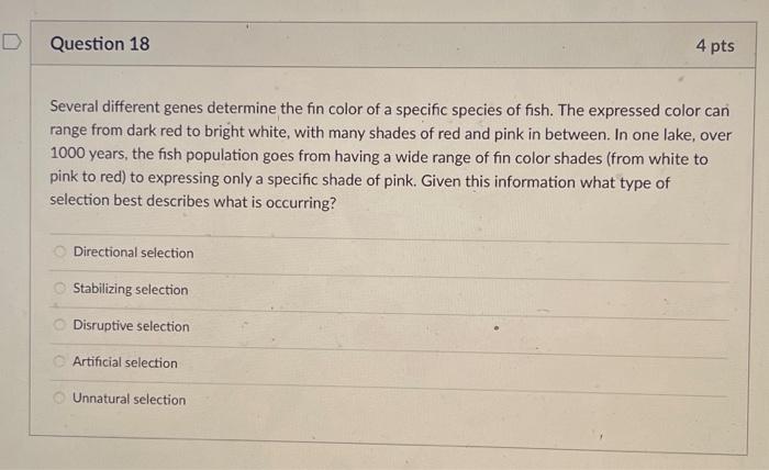 Solved Several different genes determine the fin color of a | Chegg.com