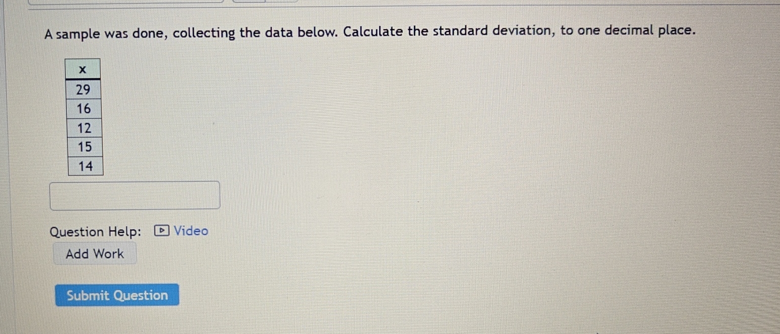 Solved A sample was done, collecting the data below. | Chegg.com