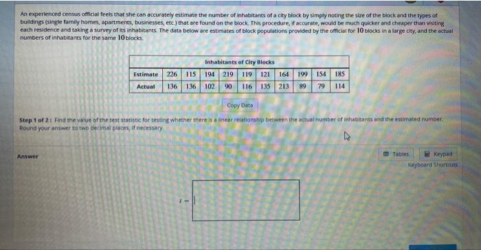 Solved An experienced census ofticial feels that she can | Chegg.com