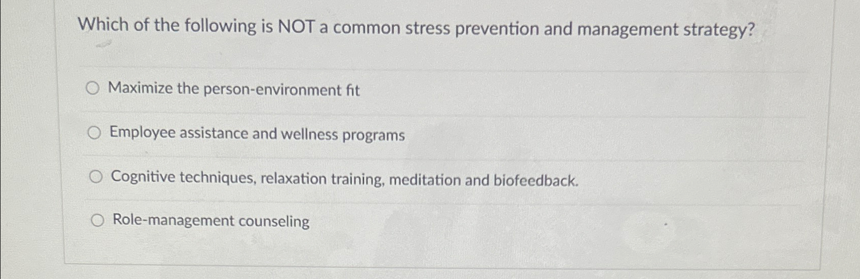 Solved Which of the following is NOT a common stress | Chegg.com
