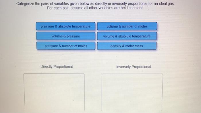 Solved Categorize the pairs of variables given below as | Chegg.com