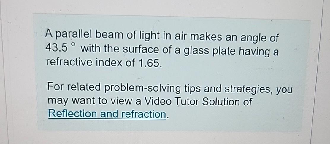 A parallel beam of light in air makes an angle of | Chegg.com