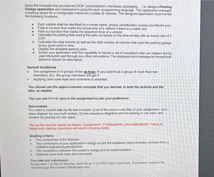 Solved Apply the concepts that you learned (OOP | Chegg.com