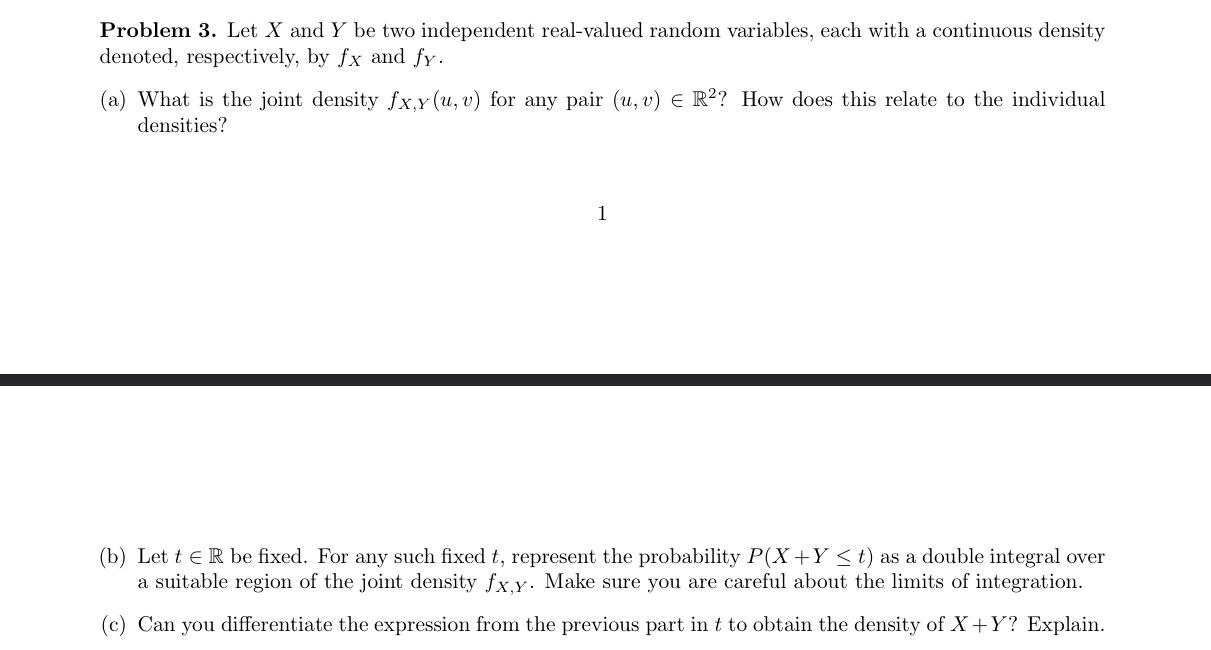 Solved Problem 3. ﻿Let x ﻿and Y ﻿be two independent | Chegg.com