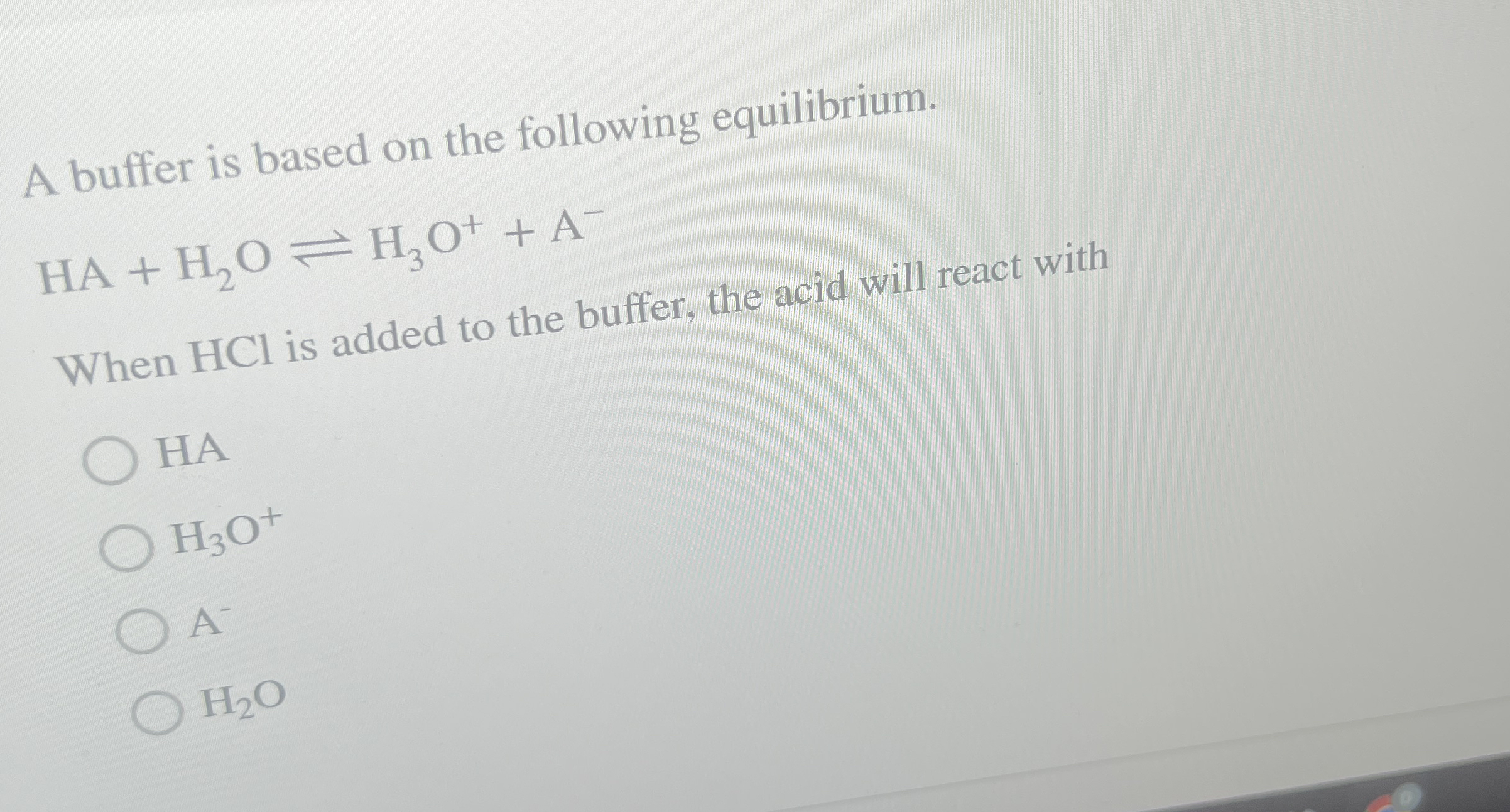 Solved A buffer is based on the following | Chegg.com