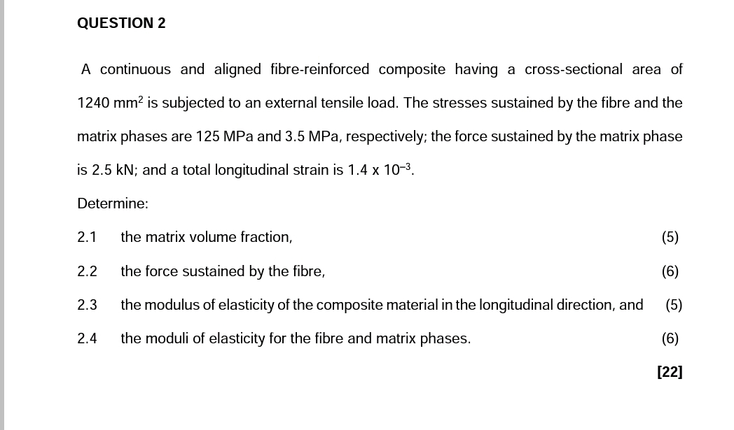 Solved QUESTION 2A continuous and aligned fibre-reinforced | Chegg.com