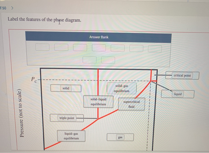 Solved 950 > Label the features of the phase diagram. Answer | Chegg.com