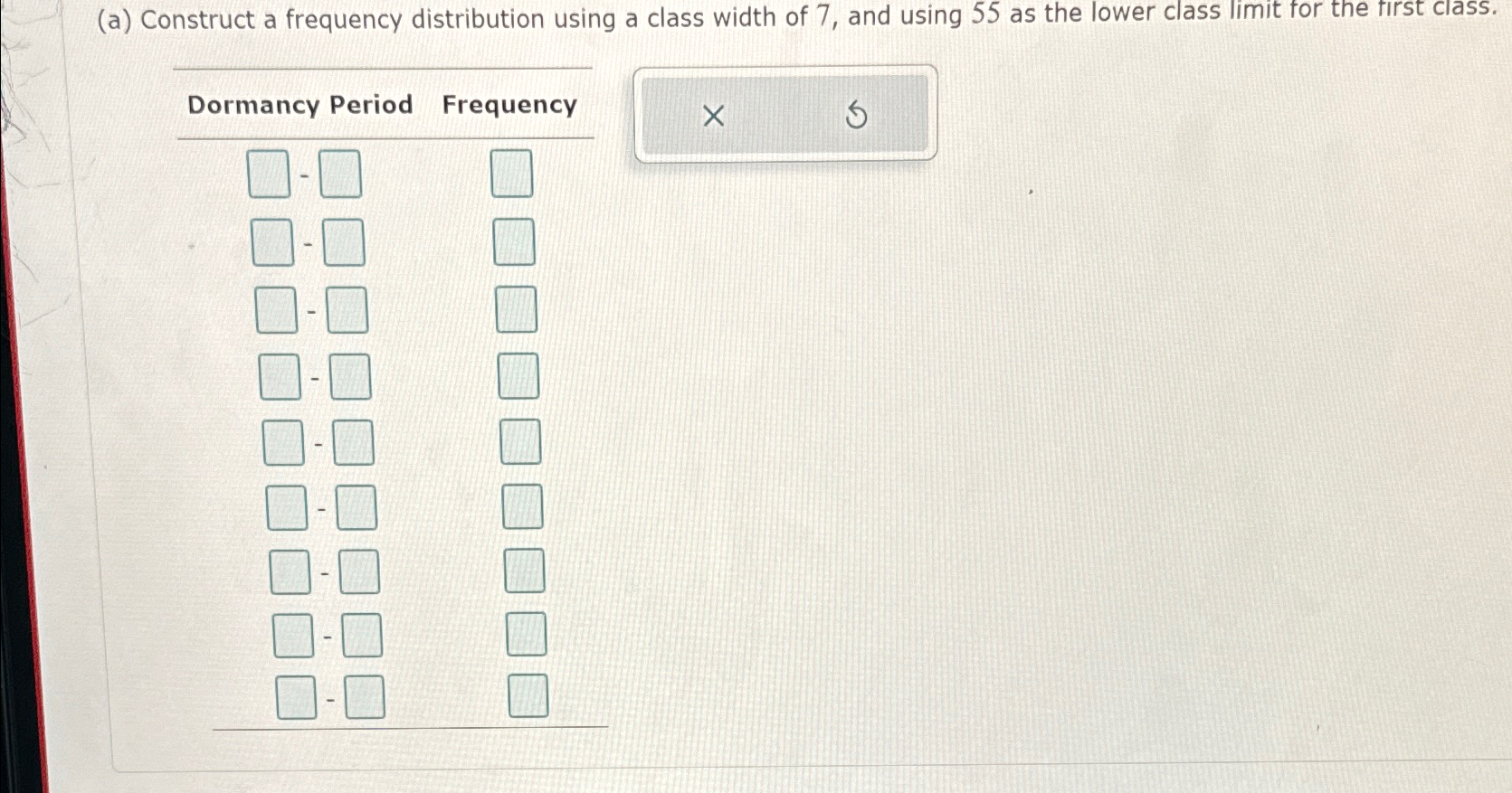 (a) ﻿Construct a frequency distribution using a class | Chegg.com