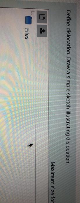 Solved Define dislocation. Draw a simple sketch illustrating | Chegg.com