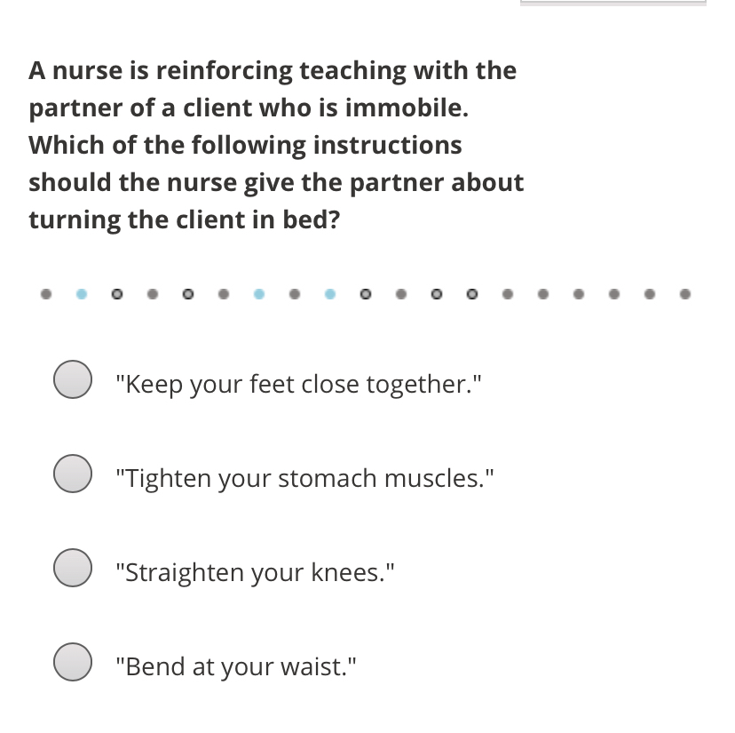 Solved A nurse is reinforcing teaching with the partner of a | Chegg.com