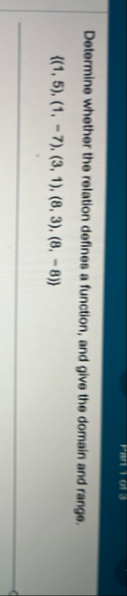 Solved Determine whether the relation defines a function, | Chegg.com