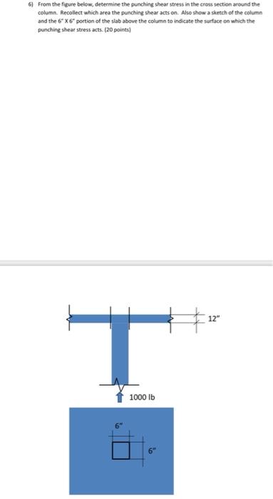 Solved 6) From the figure below, determine the punching | Chegg.com