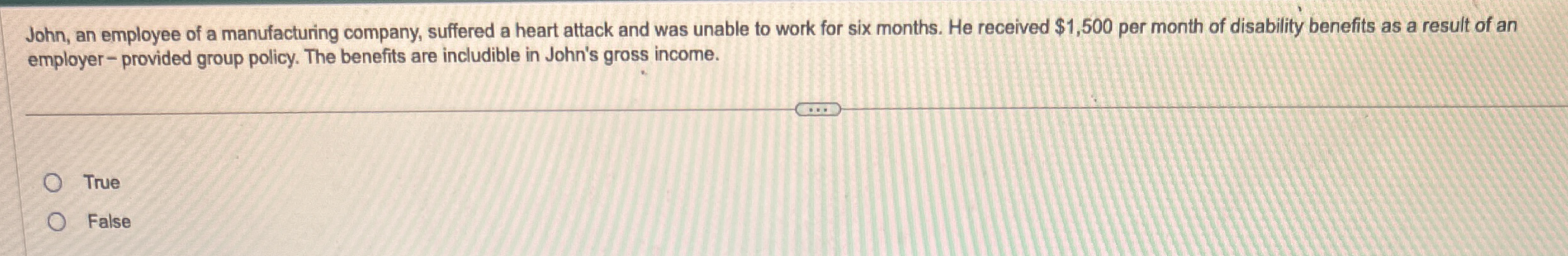 Solved John, an employee of a manufacturing company, | Chegg.com