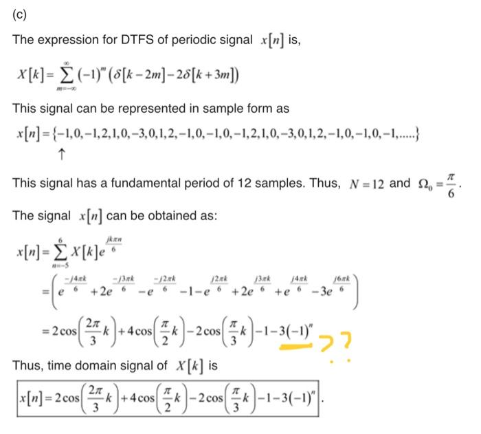 Solved Use the definition of the DTFS to determine the | Chegg.com