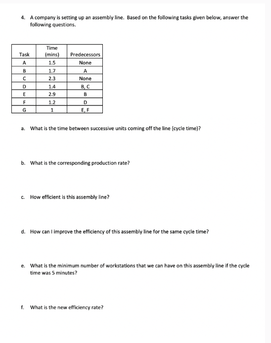 Solved A company is setting up an assembly line. Based on | Chegg.com