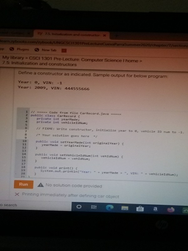 Solved 75. Initiation and constructor | Chegg.com