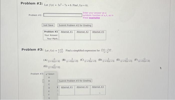 Problem \#7: Find a formula for the function f whose | Chegg.com