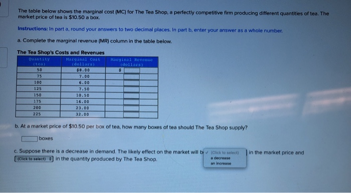 Solved The table below shows the marginal cost (MC) for The | Chegg.com
