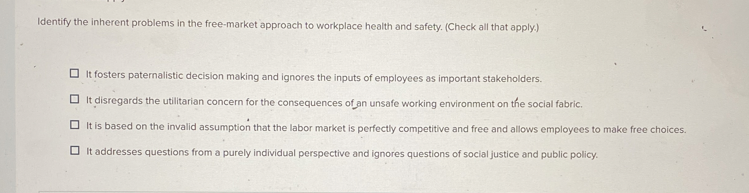 Solved Identify the inherent problems in the free-market | Chegg.com