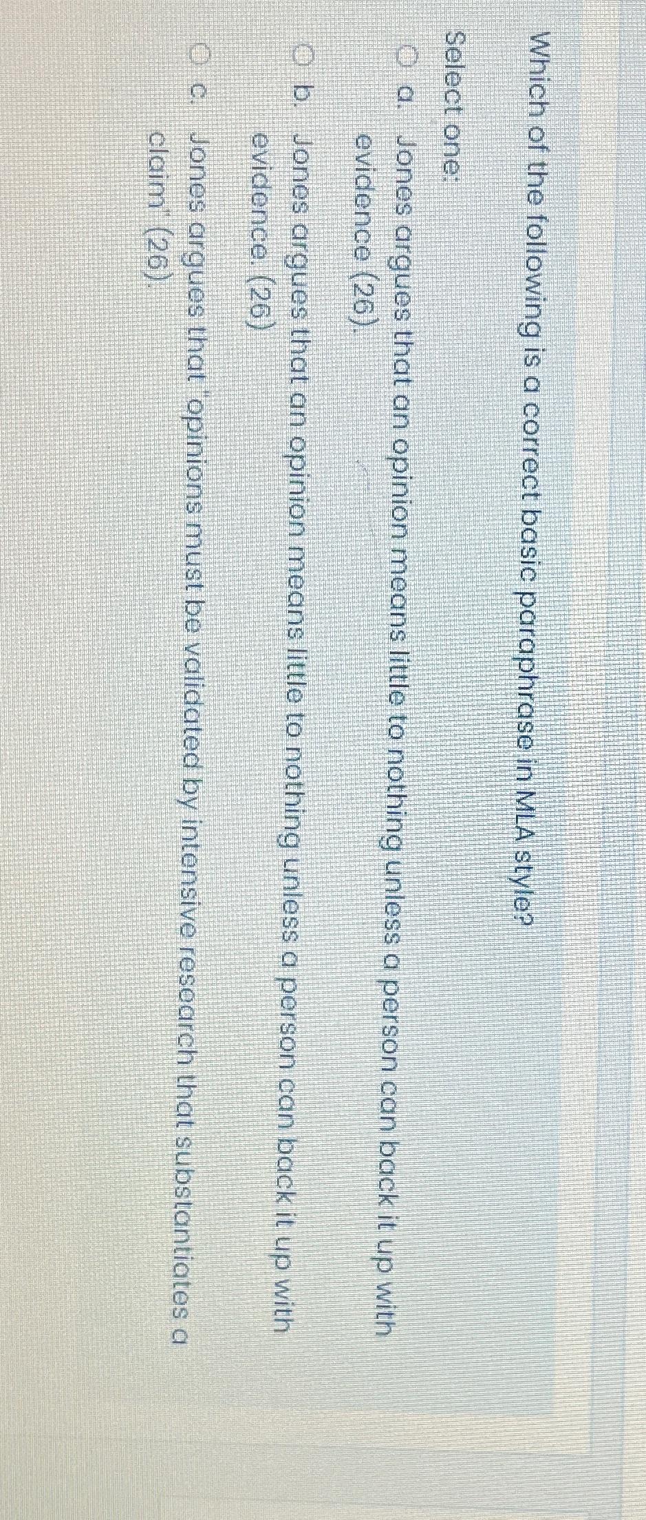 Solved Which of the following is a correct basic paraphrase | Chegg.com