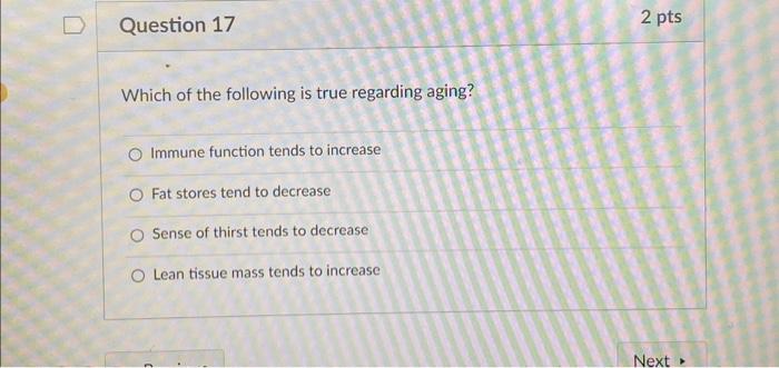 Solved Which of the following is true regarding aging? | Chegg.com
