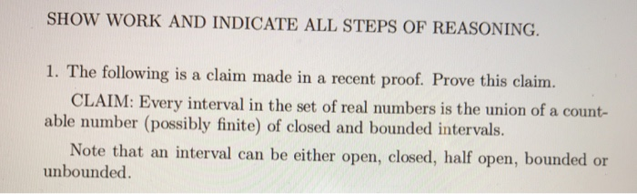 Solved SHOW WORK AND INDICATE ALL STEPS OF REASONING. 1. The | Chegg.com