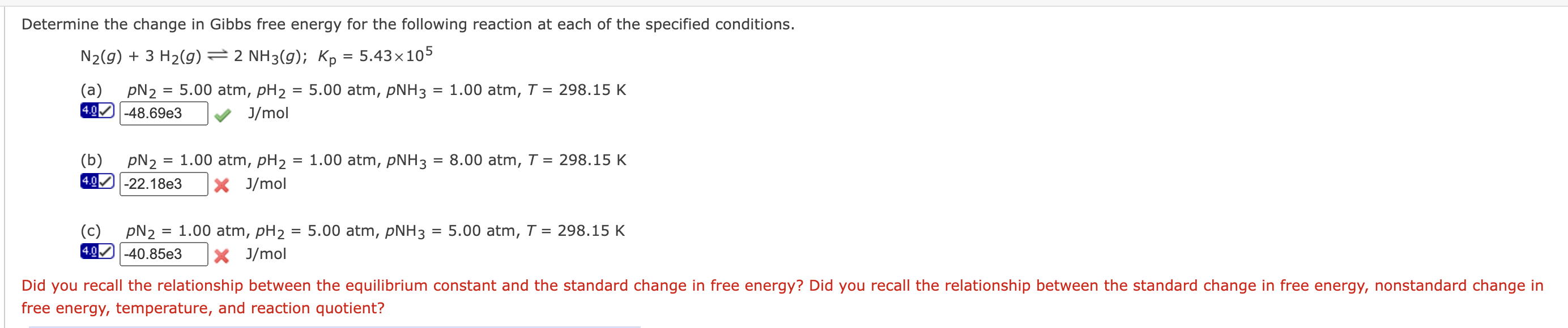 Solved Determine the change in ﻿Gibbs free energy for the | Chegg.com