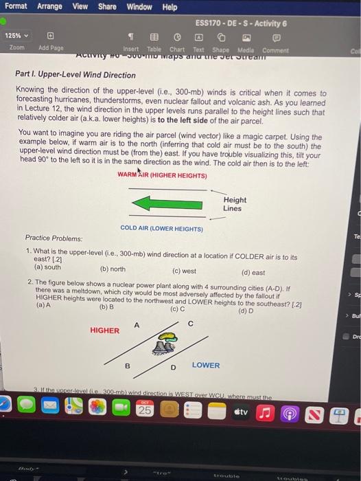 Solved Format Arrange View Share Window Help ESS170 - DE-S - | Chegg.com