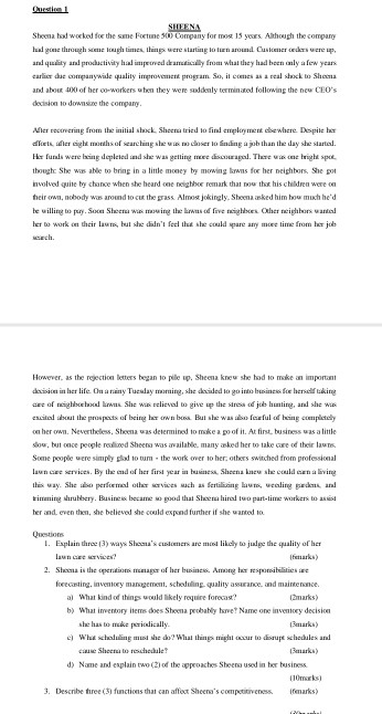 Solved Cuestion 1 SHEENA Sheena had worked for the same | Chegg.com