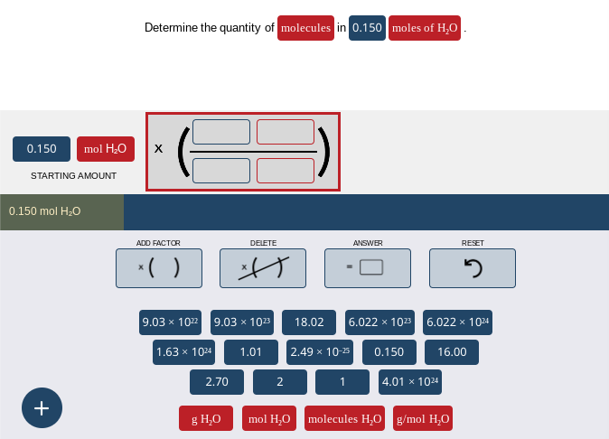 Solved determine the quantity of molecules in 0.150 ﻿moles | Chegg.com