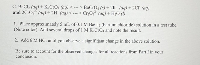 Solved C. BaCl2(aq)+K2CrO4(aq)