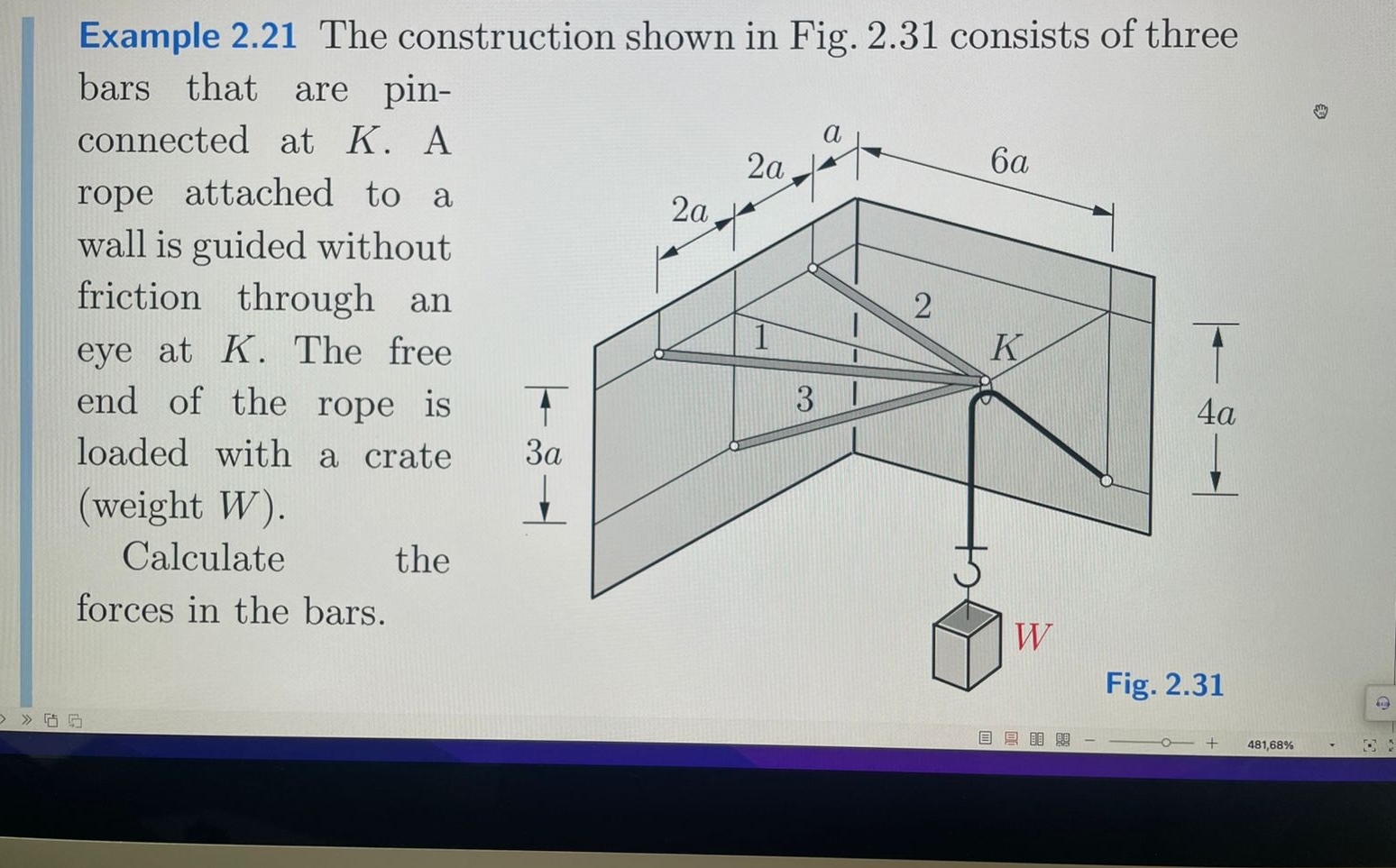 Solved Example 2.21 ﻿The construction shown in Fig. 2.31 | Chegg.com