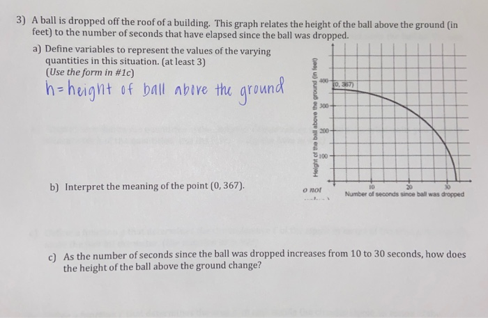 Solved 3) A ball is dropped off the roof of a building. This | Chegg.com
