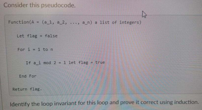 Solved Consider this pseudocode. Function(A {a_1, a_2, a_n) | Chegg.com