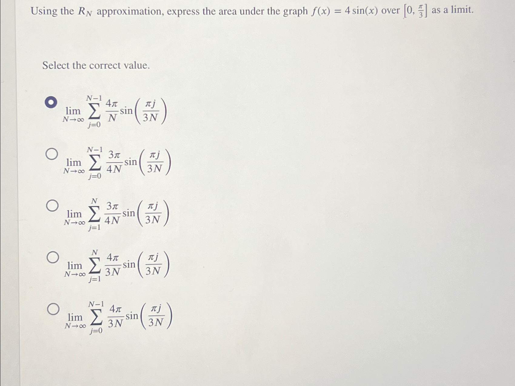 Solved Using the RN ﻿approximation, express the area under | Chegg.com