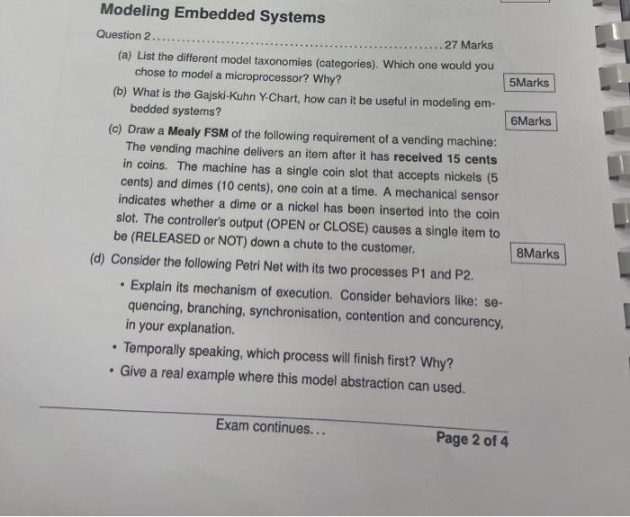 Solved Question 2. 27 Marks (a) List the different model | Chegg.com